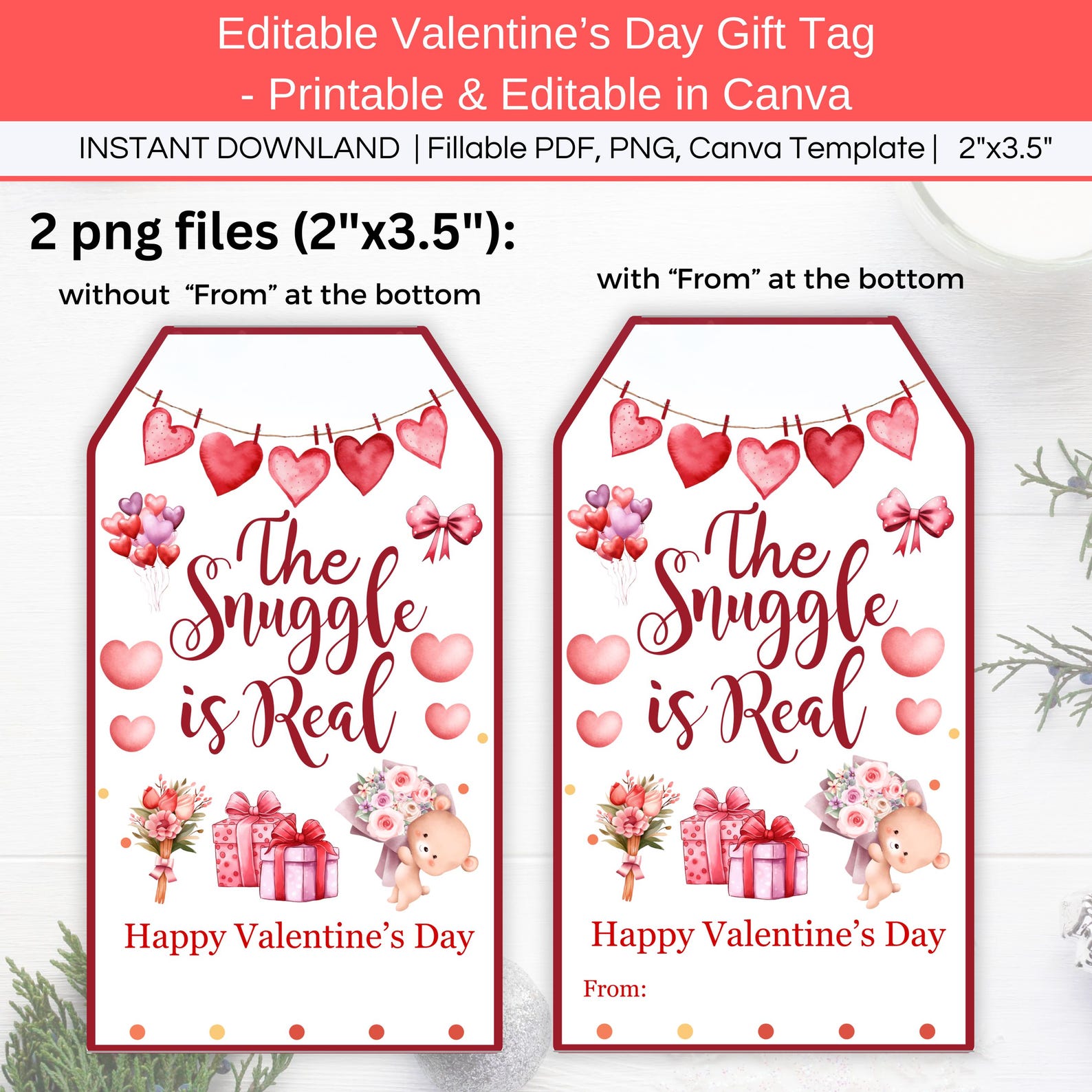 The Snuggle is Real Valentine's Day Gift Tag Printable, Editable Socks ...