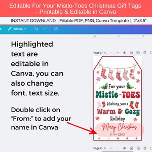 For Your Mistletoes Gift Tag, Christmas Fuzzy Cozy Socks Gift Label ...