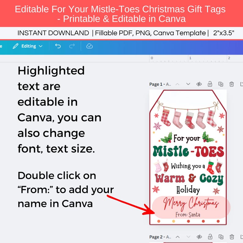For Your Mistletoes Gift Tag, Christmas Fuzzy Cozy Socks Gift Label ...