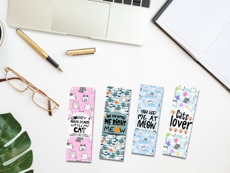 12 Printable Bookmarks Cats Theme With Funny Cat Quotes, Printable ...