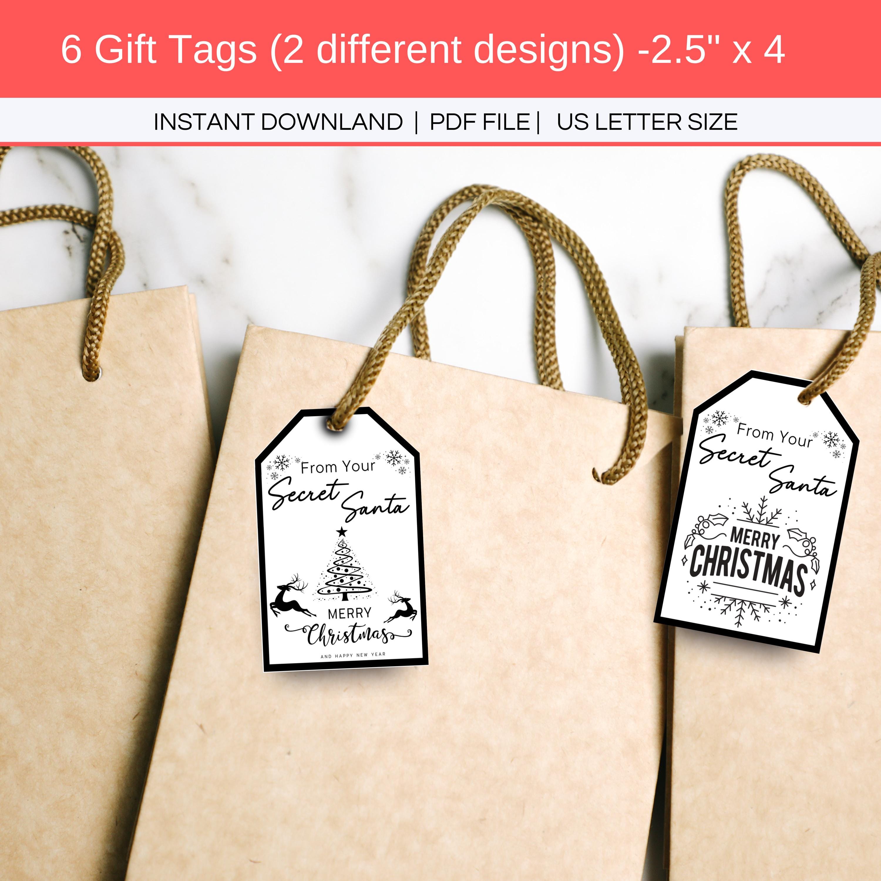 Secret Santa Questionnaire Printable Bundle, Secret Santa Gift Tags ...