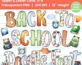 Teacher Doodle Alphabet Bundle, 8 Full Sets Back to School Alpha ...