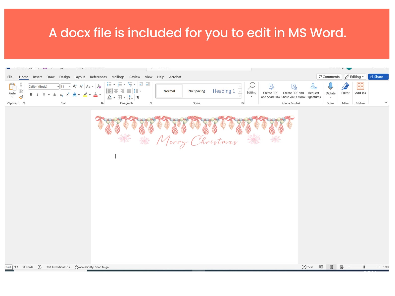 Printable Christmas Garland Stationery Digital Download Paper, Instant ...