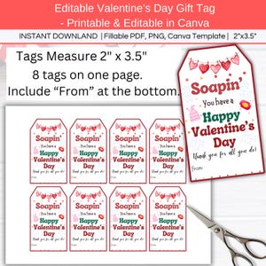 Soapin You Have a Happy Valentine's Day Printable Gift Tag, Handmade ...