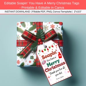 Soapin You Have a Merry Christmas Printable Gift Tag, Handmade Soap ...