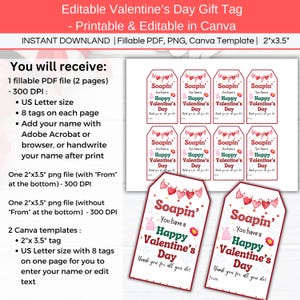 Soapin You Have a Happy Valentine's Day Printable Gift Tag, Handmade ...