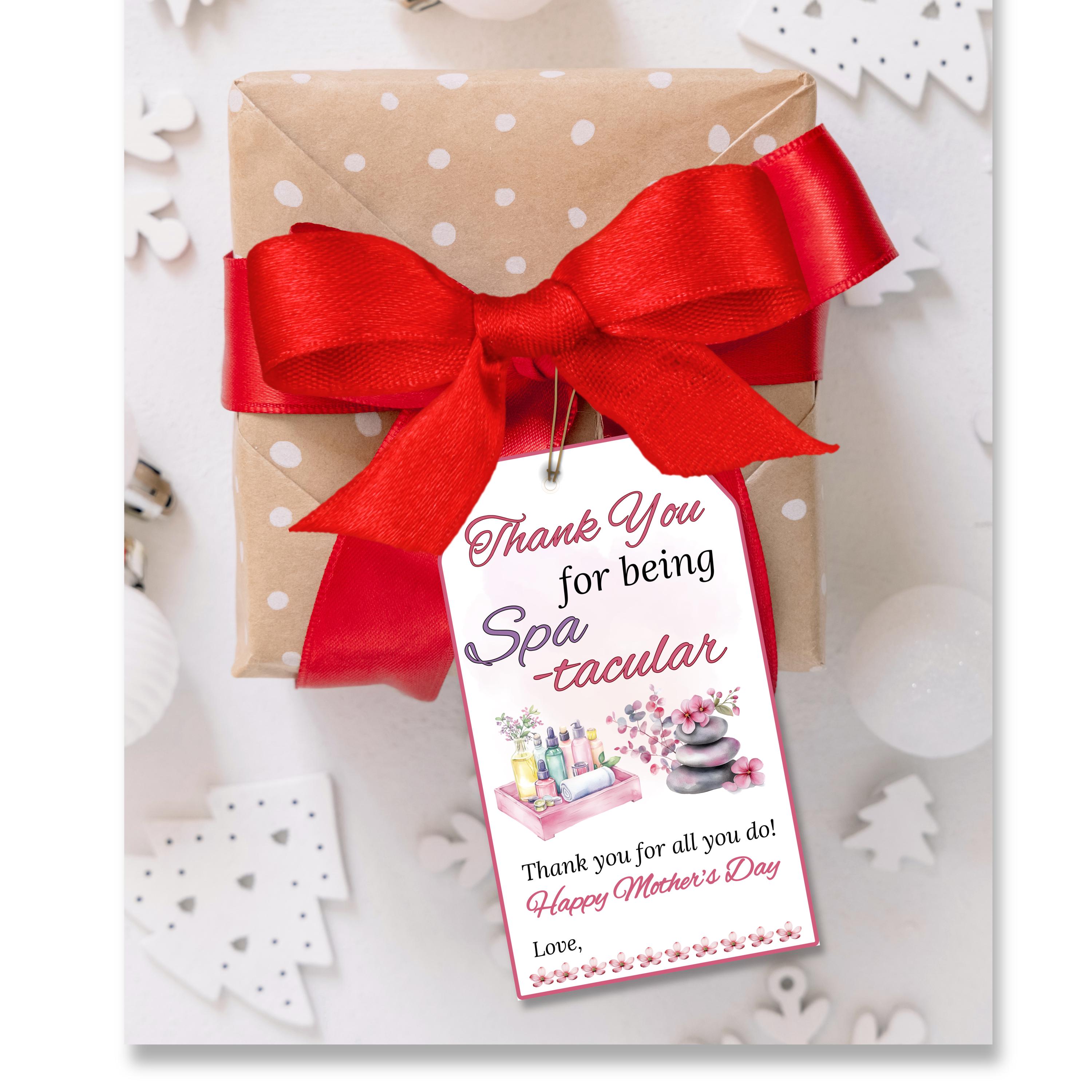 Spa Gift Basket Tag Happy Mother's Day Gift Tag, Editable Spa-tacular ...