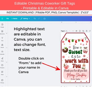 How Sweet It is to Work With You Christmas Gift Tag Printable, Holiday ...