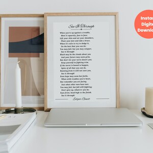 See It Through by Edgar Guest Printable Quote Motivational Wall Art ...