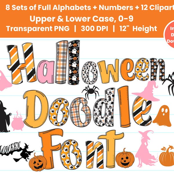 Teacher Doodle Alphabet Bundle, 8 Full Sets Back to School Alpha ...