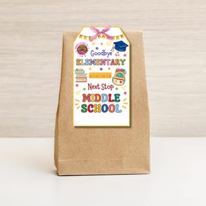 Next Stop Middle School Tag, 5th 6th Grade Graduation Gift Tag, Last ...
