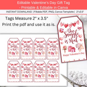The Snuggle is Real Valentine's Day Gift Tag Printable, Editable Socks ...