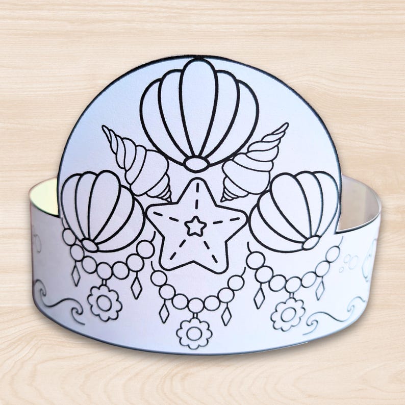 Mermaid Paper Crown Printable, Kid Under the Sea Ocean Princess ...