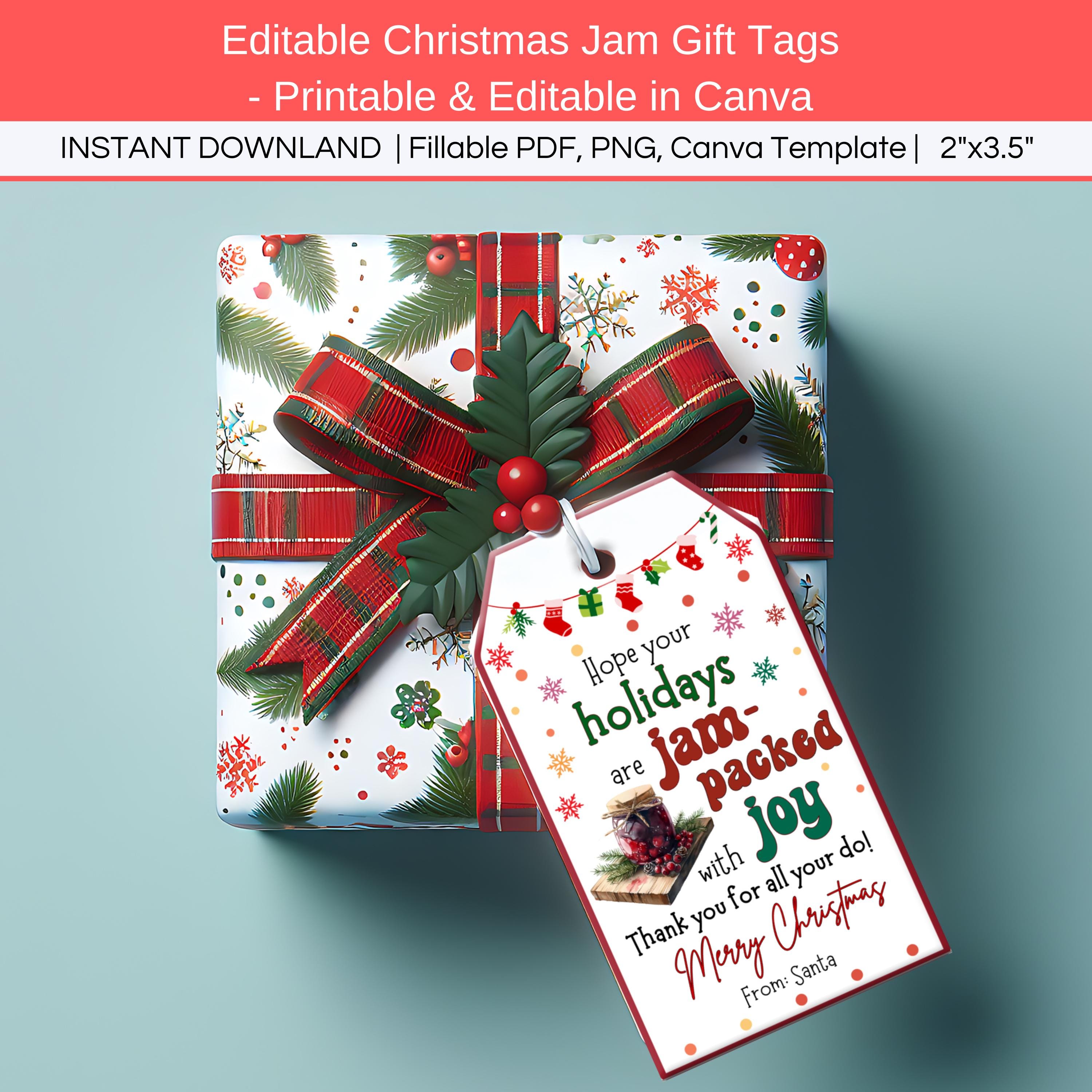 Homemade Jam Gift Basket Tag Printable, Editable Christmas Thank You ...