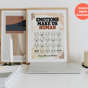 Emotions Make Us Human Mental Health Poster Colorful Wall Art ...