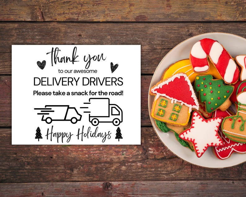 Delivery Driver Thank You Printable Sign, Delivery Driver Appreciation ...