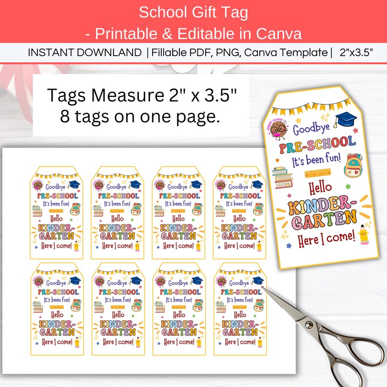 Preschool Graduate Gift Tag Printable, Goodbye Preschool Hello ...