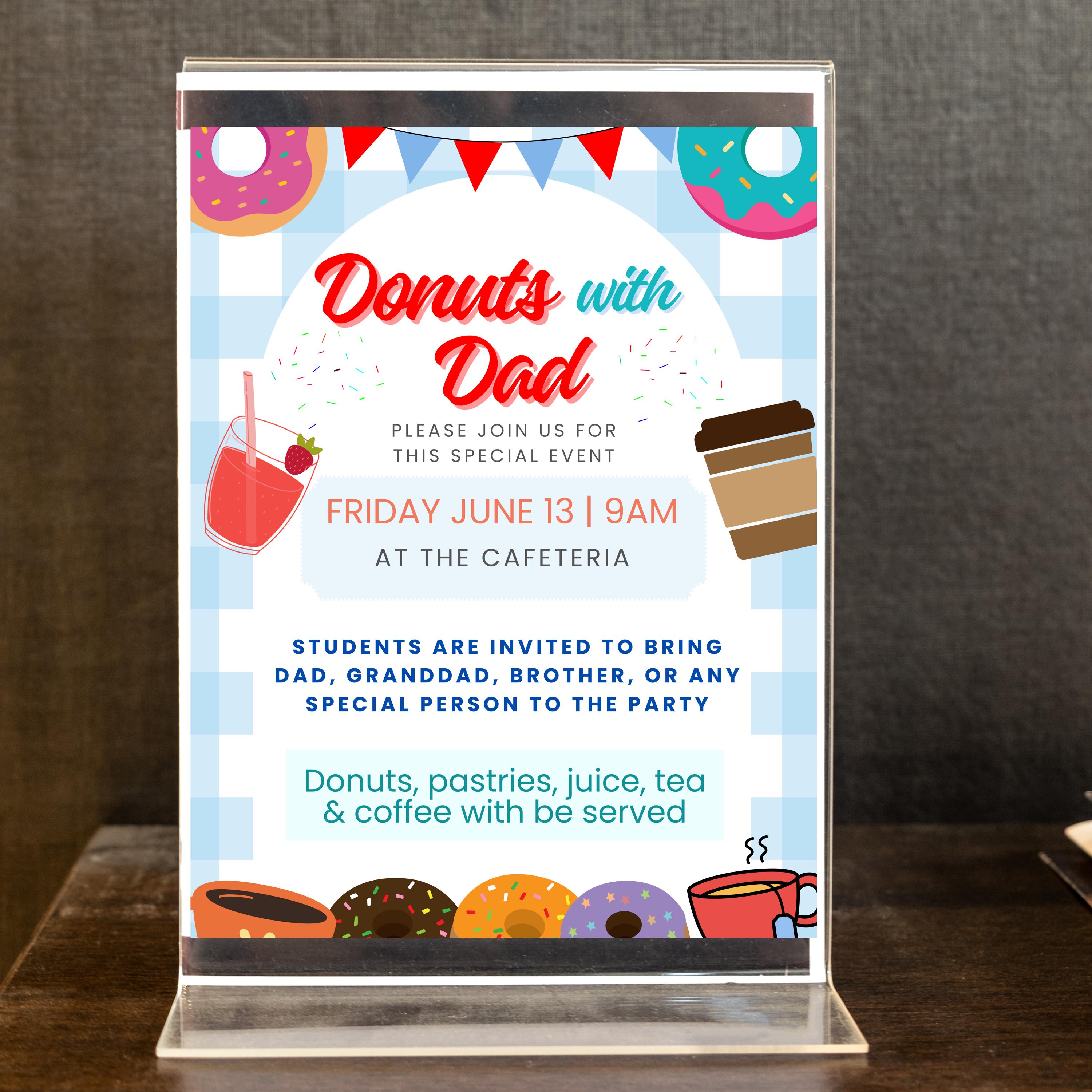 Donuts With Grownups Flyer, Donuts With Dad Flyers, Pastries With ...