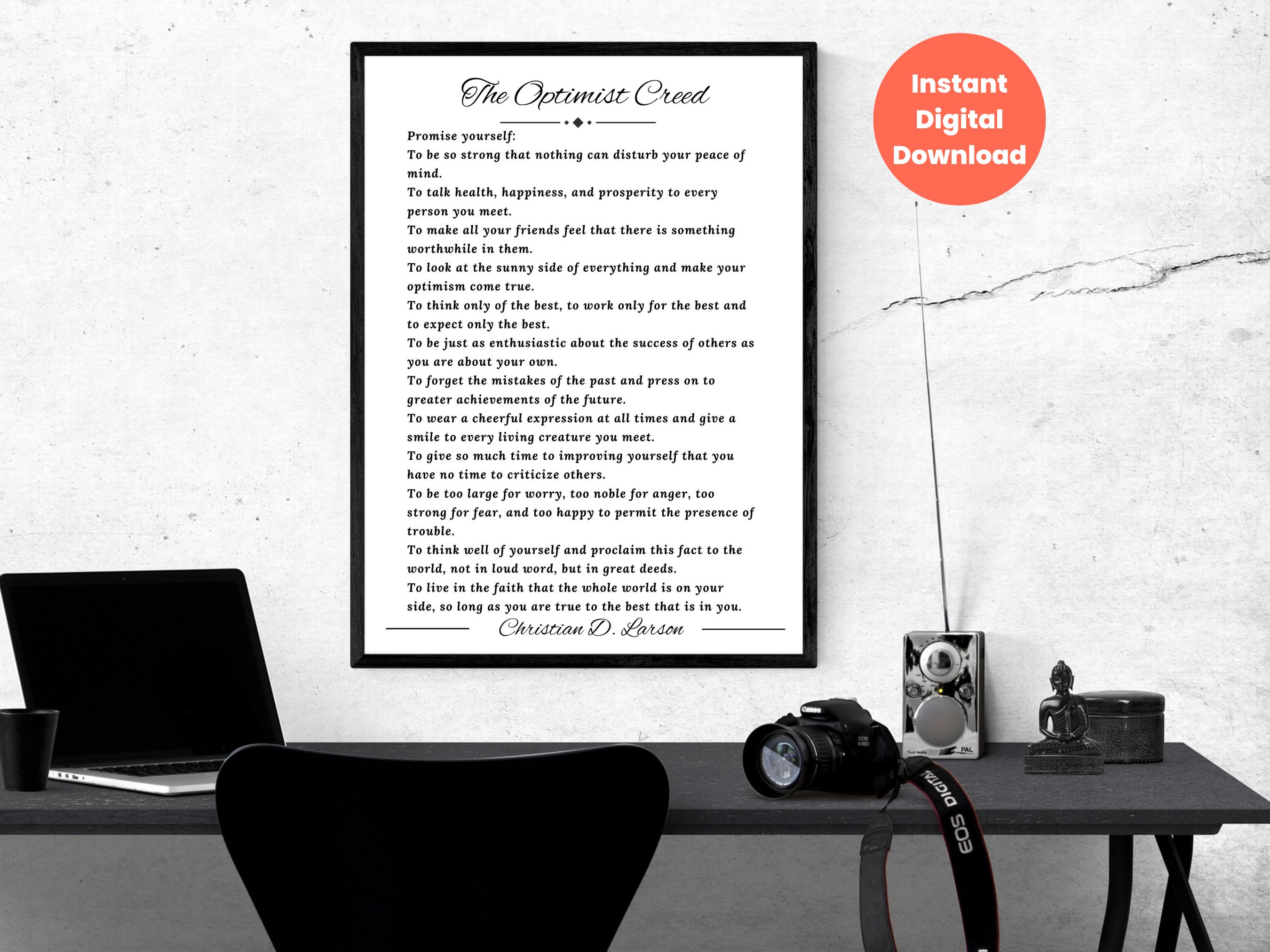 The Optimist Creed Promise Yourself by Christian D. Larson ...