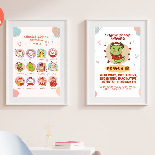 Chinese Zodiac Art - Etsy
