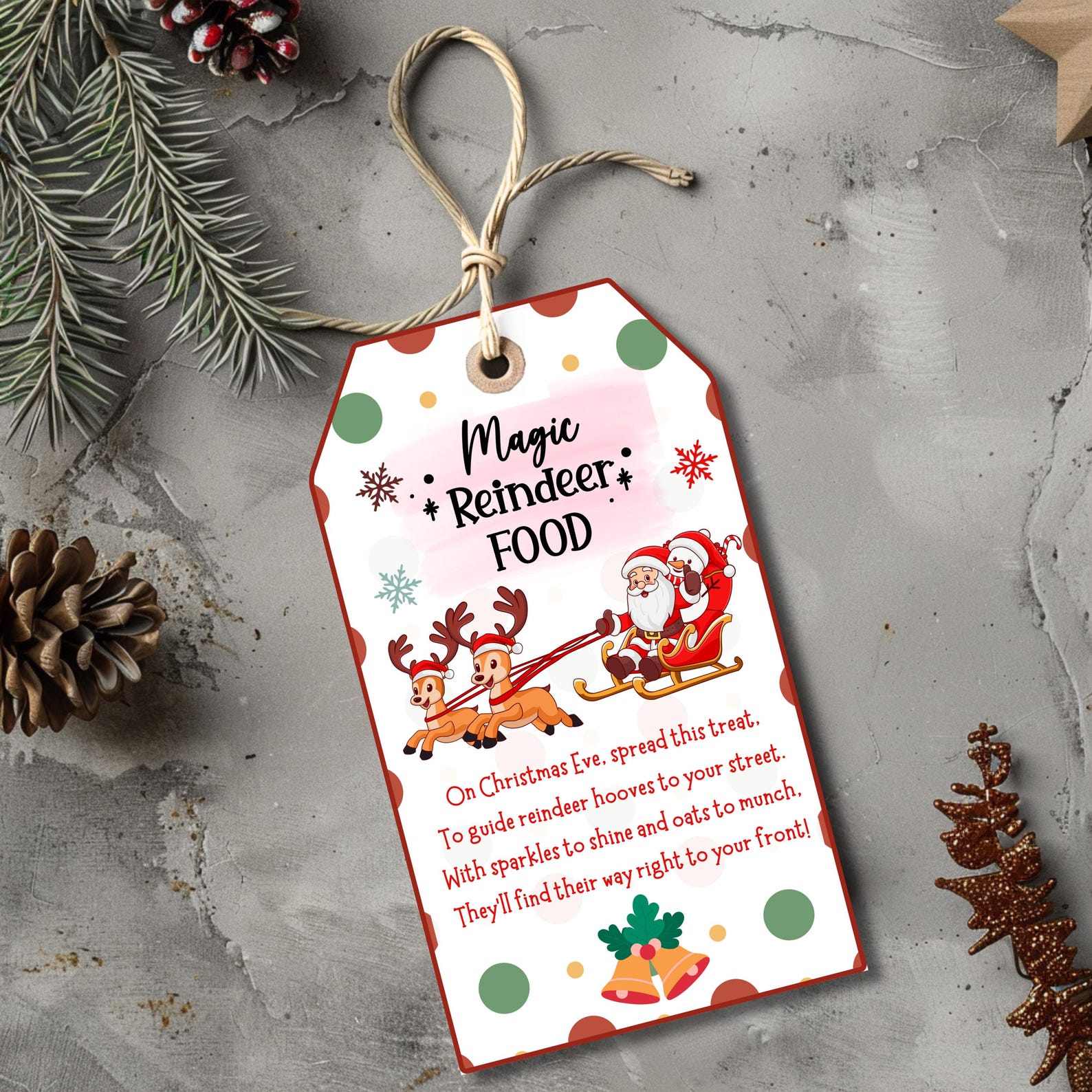 Magical Reindeer Food Tags Printable, Reindeer Food Card, Magic ...