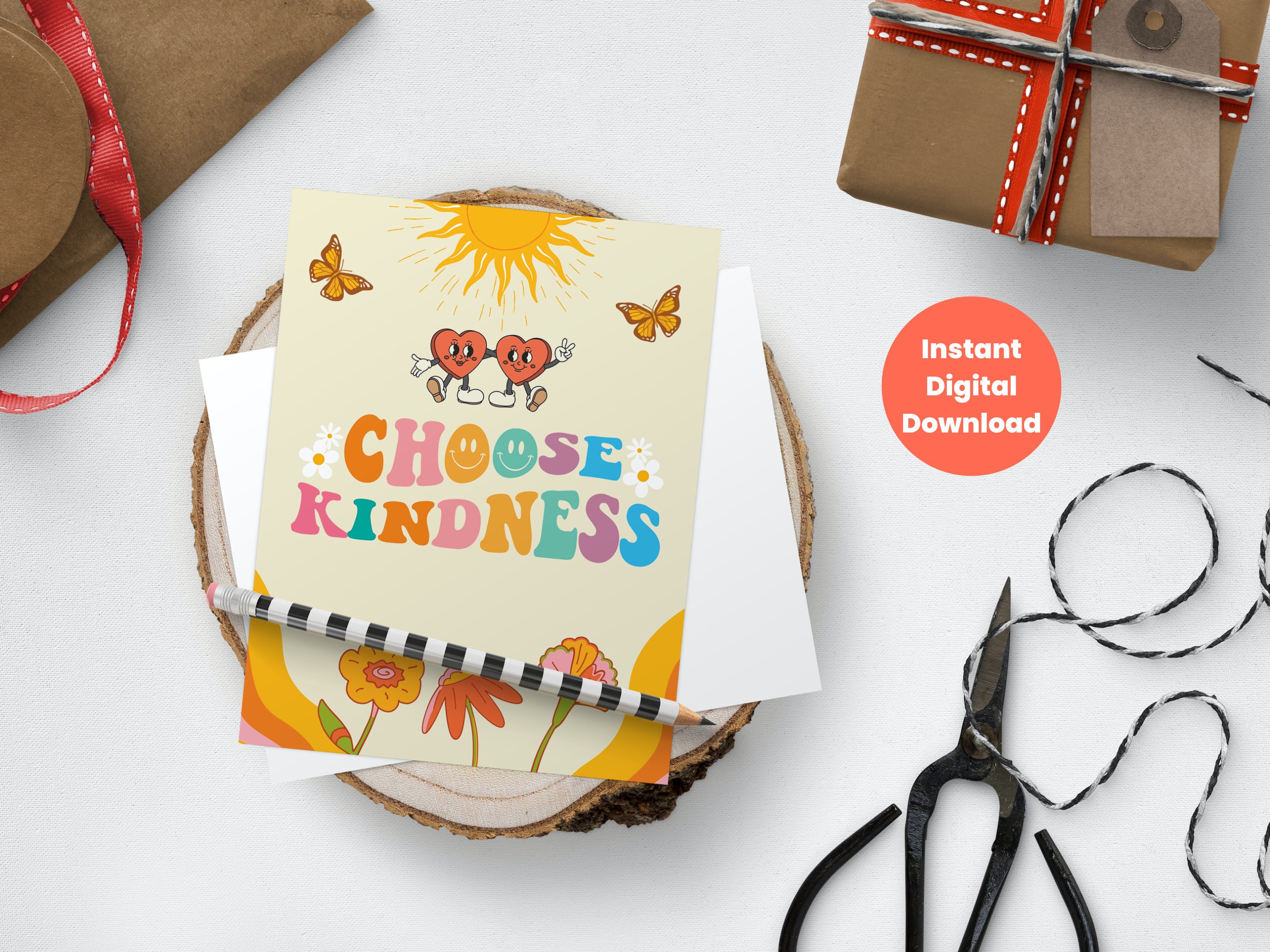 Choose Kindness Motivational Poster Colorful Wall Art, Printable Quote ...