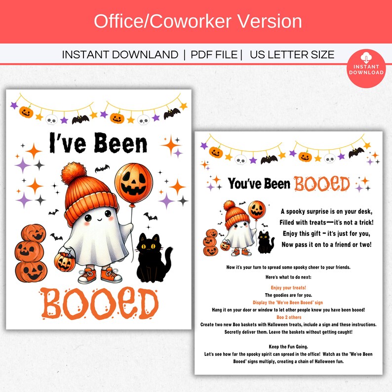 You've Been Booed Printable Halloween Bundle, You've Been Booed Kit ...