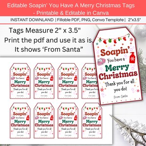 Soapin You Have a Merry Christmas Printable Gift Tag, Handmade Soap ...
