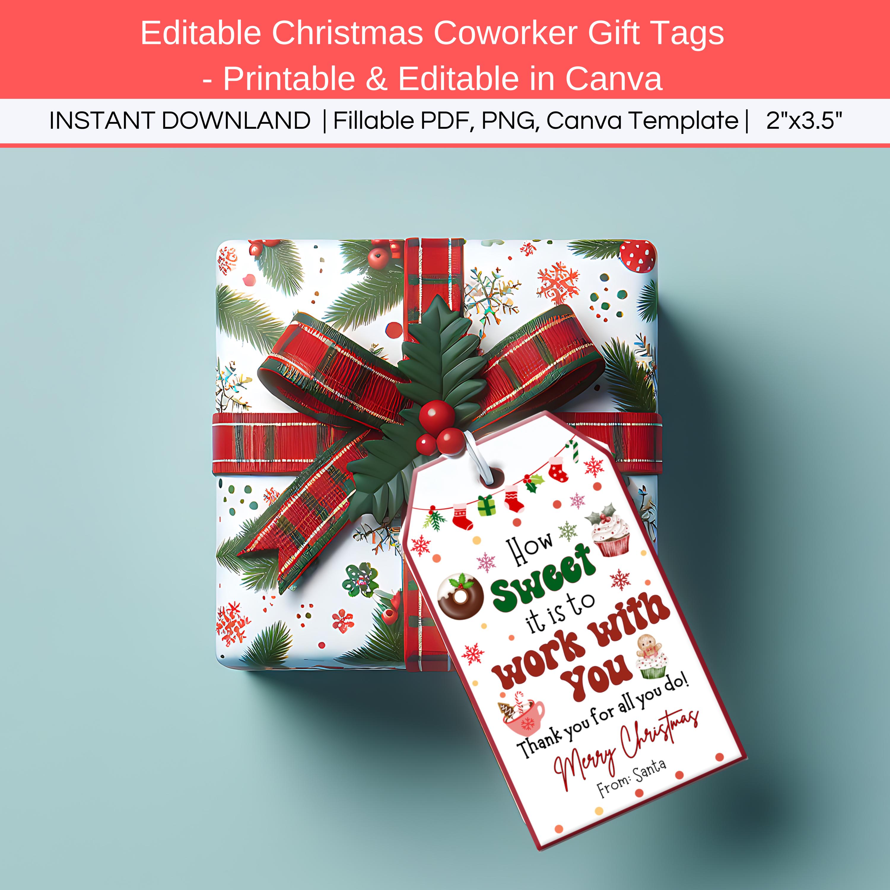 How Sweet It is to Work With You Christmas Gift Tag Printable, Holiday ...