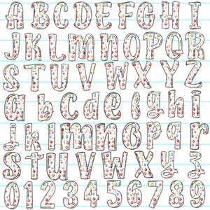 Teacher Watercolor Doodle Alphabet Bundle, 8 Full Sets Back to School ...