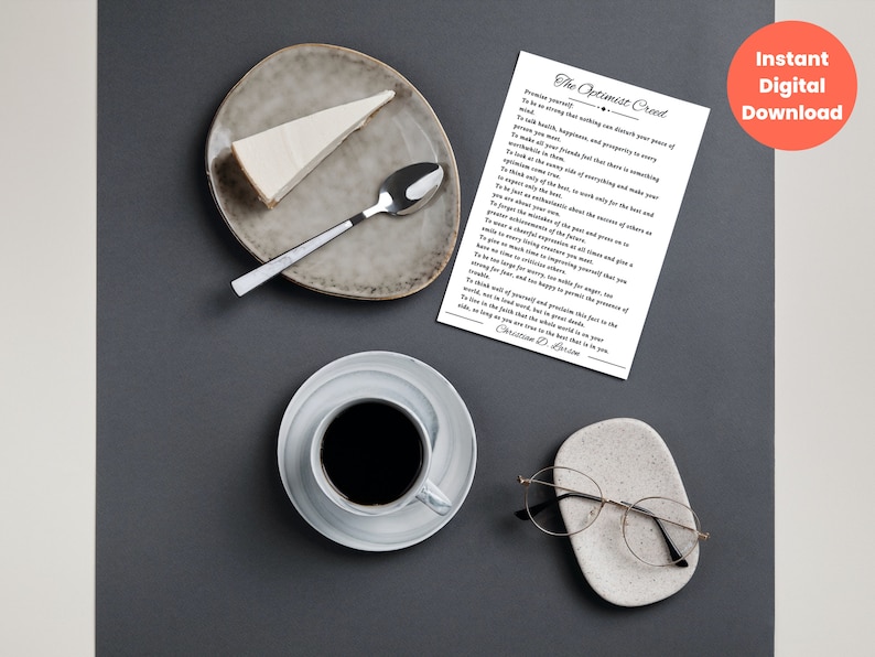 The Optimist Creed Promise Yourself by Christian D. Larson ...