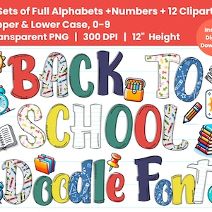Teacher Doodle Alphabet Bundle, 8 Full Sets Back to School Alpha ...