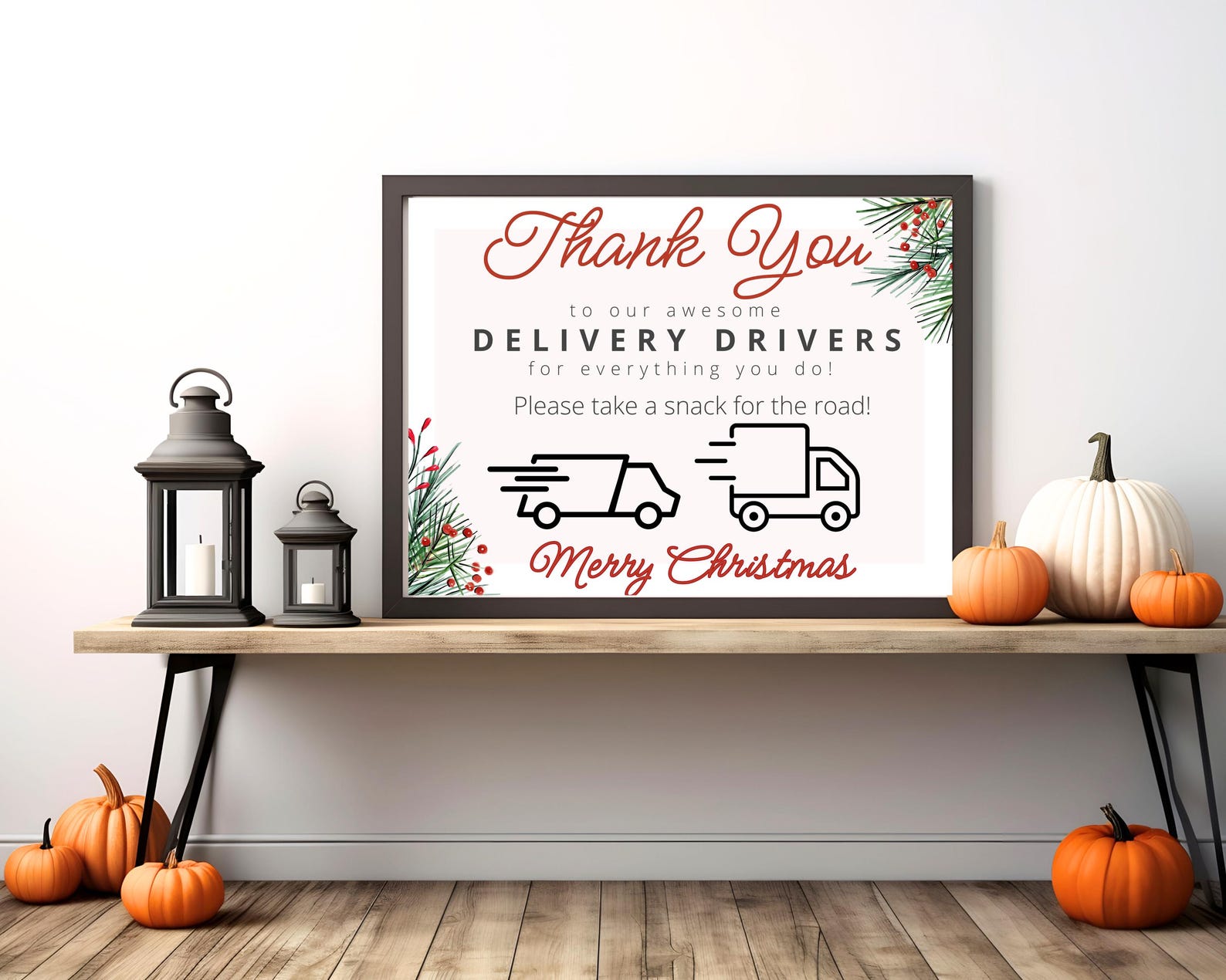 Delivery Driver Thank You Printable Snack Sign, Christmas Driver ...