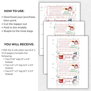 Snowman Soup Treat Bag Topper Printable, Snowman Soup Label, Winter ...