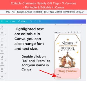 Jesus is the Reason for the Season Printable Gift Tag, Christmas ...