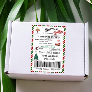 Package From Santa Shipping Label, Christmas Eve Box, Editable North ...