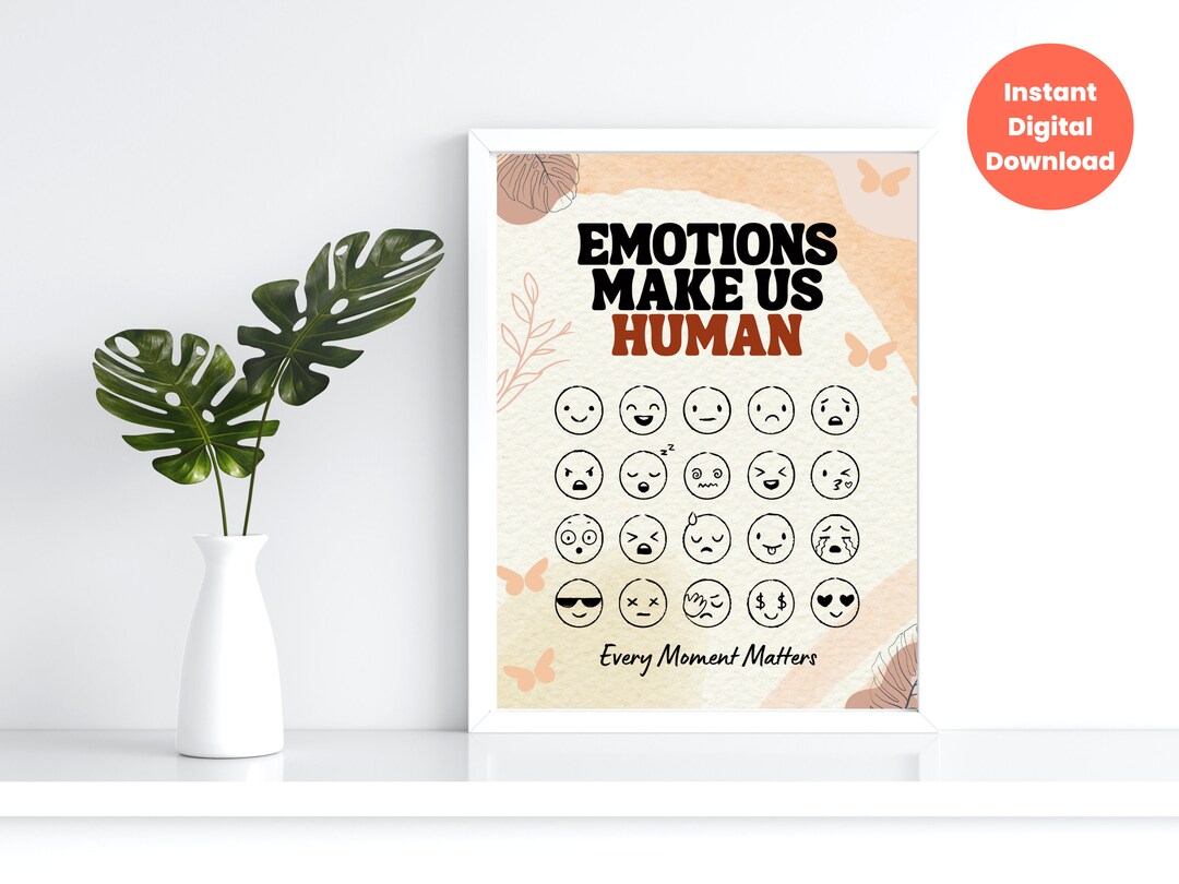 Emotions Make Us Human Mental Health Poster Colorful Wall Art ...