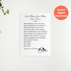 Ever Thine, Ever Mine, Ever Ours Printable Love Letters by Beethoven ...