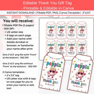 Popcorn Gift Tag Teacher Appreciation, Printable Thank You Employee ...