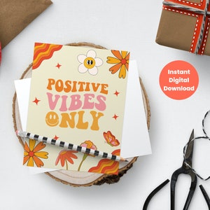 Positive Vibes Only Motivational Poster Colorful Wall Art, Printable ...