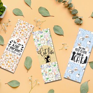 12 Printable Bookmarks Cats Theme With Funny Cat Quotes, Printable ...