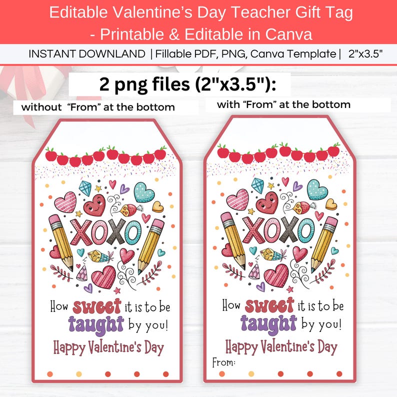 Editable Teacher Appreciation Gift Tag, How Sweet It is to Be Taught by ...