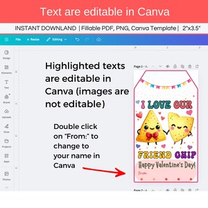 I Love Our Friend Chip Valentine's Day Gift Tag, Classroom Kid Class ...