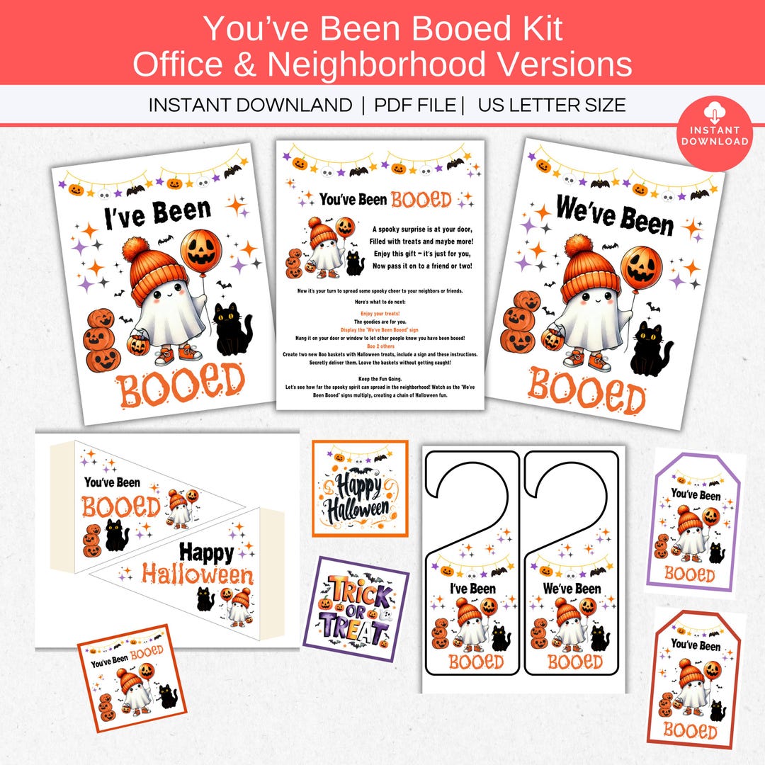You've Been Booed Printable Halloween Bundle, You've Been Booed Kit ...