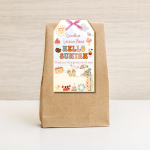 Goodbye Lesson Plan Hello Suntan Gift Tag Printable, Editable Teacher ...