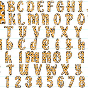Halloween Doodle Font Alphabet Clipart Bundle, 8 Full Sets Alpha ...