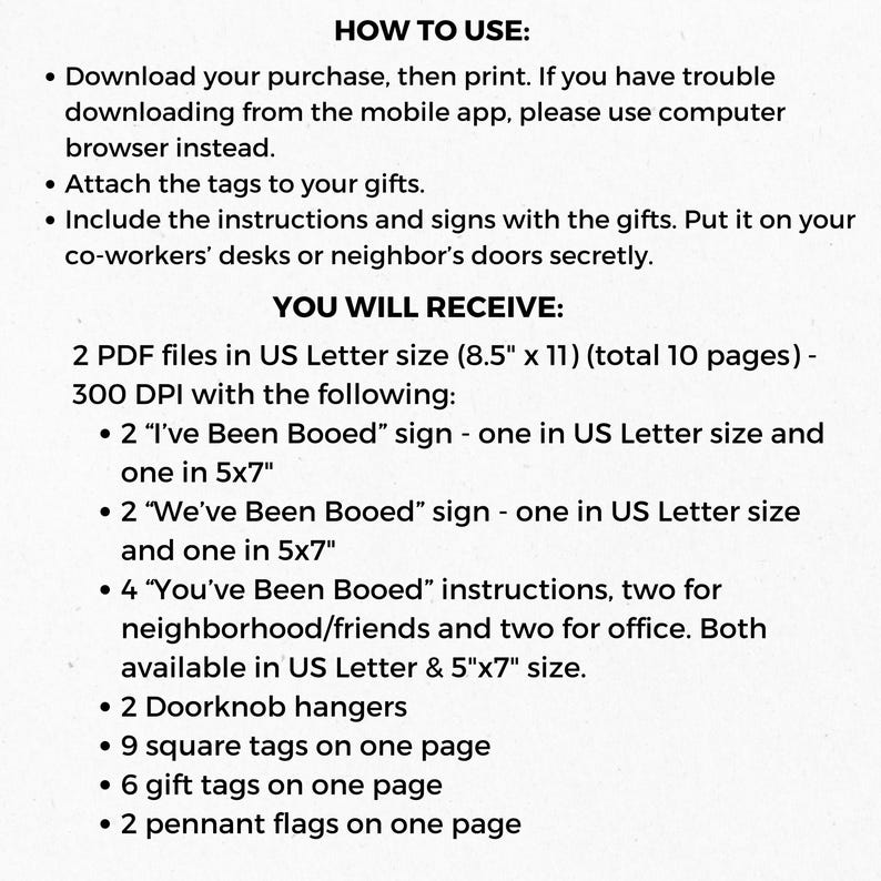 You've Been Booed Printable Halloween Bundle, You've Been Booed Kit ...