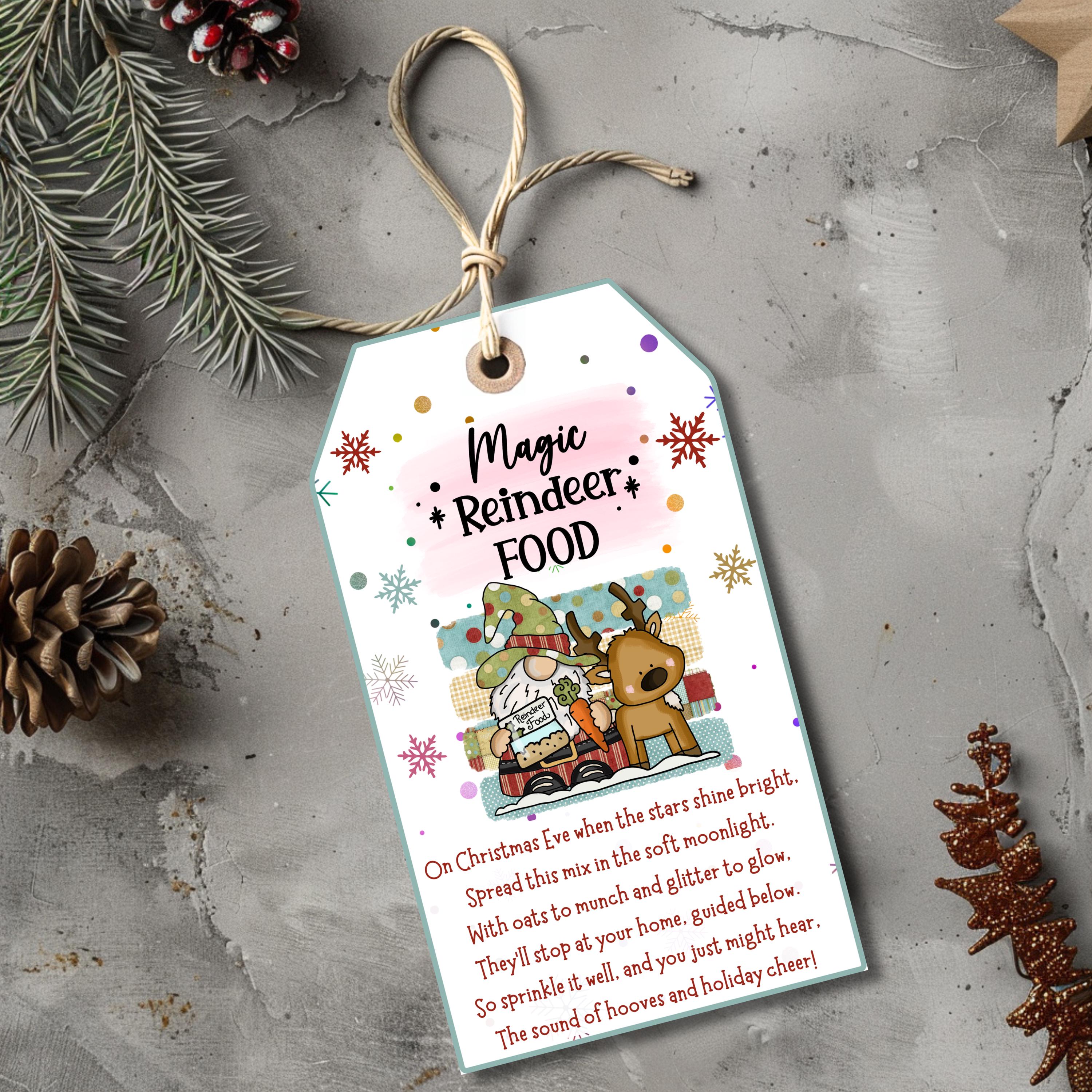 Magical Reindeer Food Tags Printable, Reindeer Food Card, Magic ...