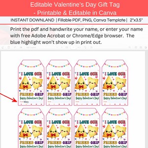 I Love Our Friend Chip Valentine's Day Gift Tag, Classroom Kid Class ...