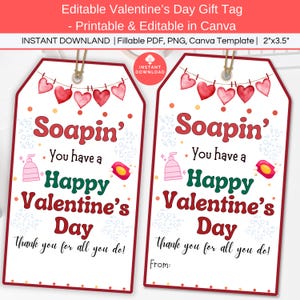Soapin You Have a Happy Valentine's Day Printable Gift Tag, Handmade ...